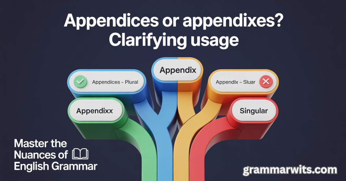 Appendices or Appendixes? Clarifying Usage
